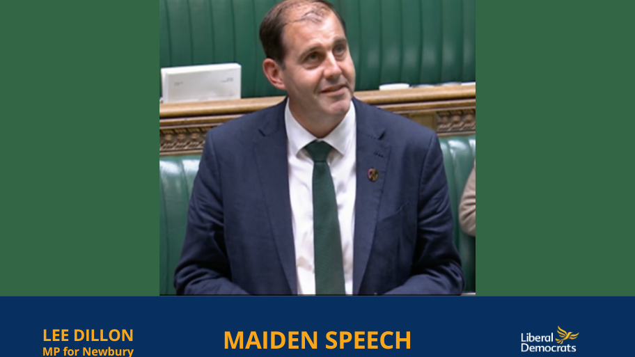 Lee Dillon, MP for Newbury, Maiden Speech - West Berkshire and Newbury ...